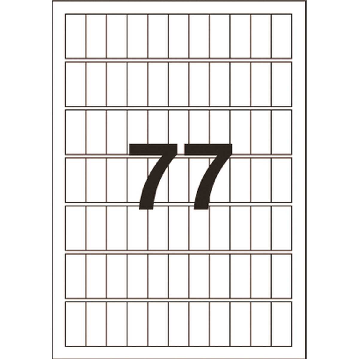 Folha A5 com 77 Etiquetas 26mm x 12mm – E-Gipel